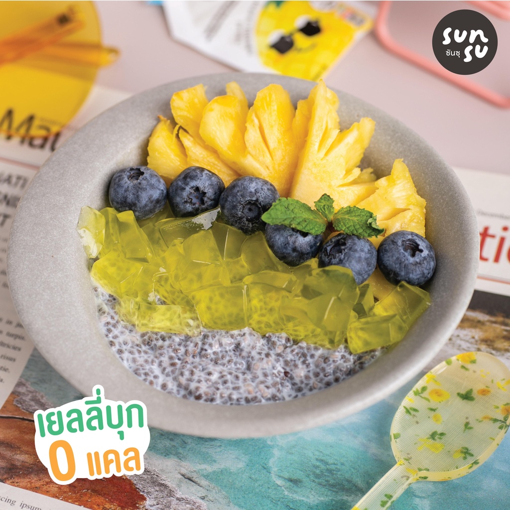 SUNSU ซันซุ ขนมเยลลี่ รวมรสชาติ จำนวน 20 ซอง เจลลี่บุก 0 แคล ซอง ...