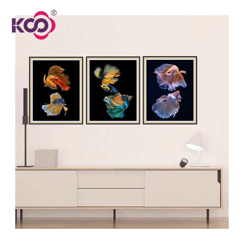 【KS】ภาพวาดปักเพชร ลายปลาคาร์พ 5D ขนาด 30x40 ซม. 40x50 ซม. DIY สําหรับตกแต่งเพื่อน | Shopee Thailand