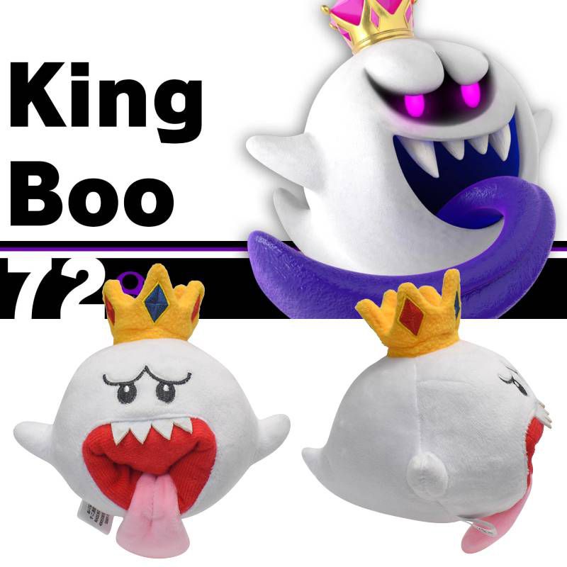 17cm Super Mario King Boo Plush Toy Talk Shy Crown Phantom Funny ...
