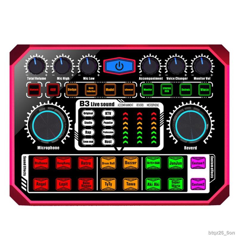 B3 Sound Card Bluetooth 5.0 Live Broadcast Karaoke Microphone Mobile ...