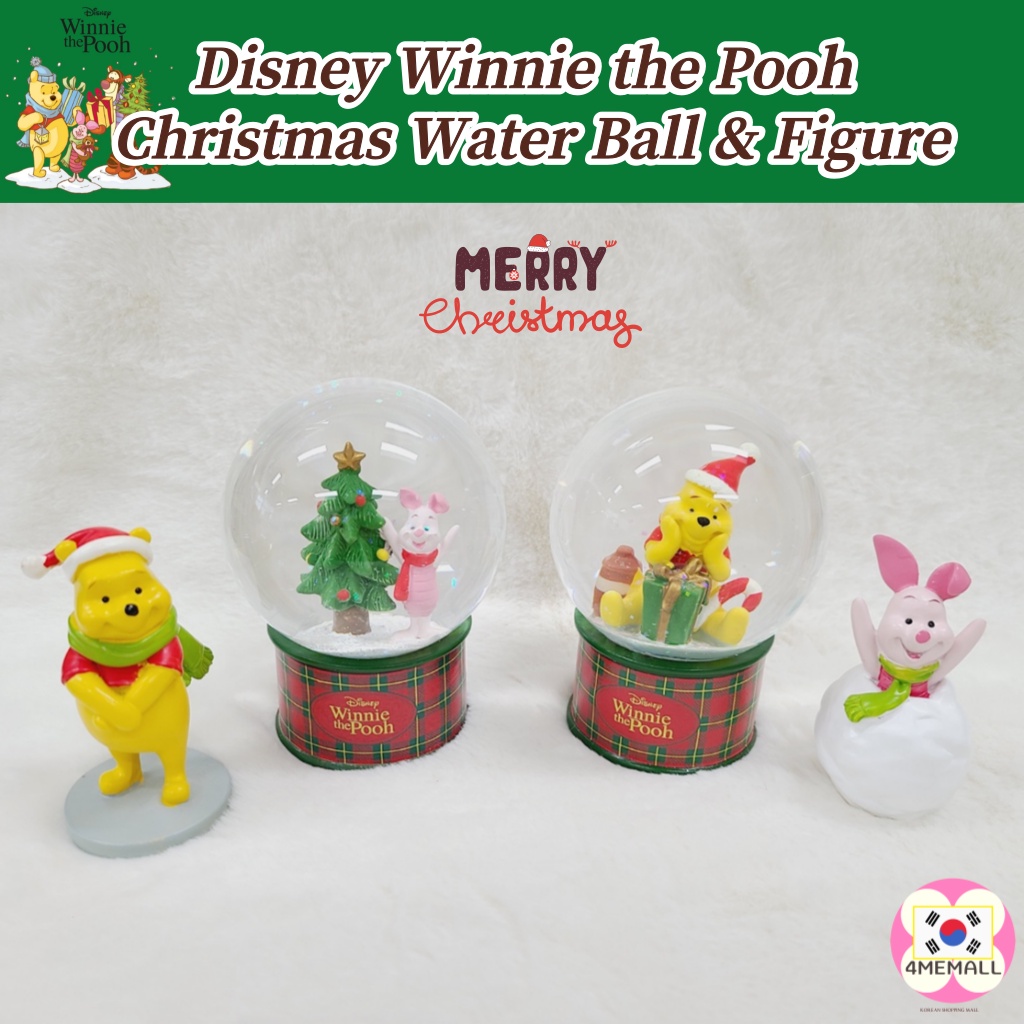 [Daiso Korea] Disney Winnie the Pooh Christmas Water Ball & figure ...