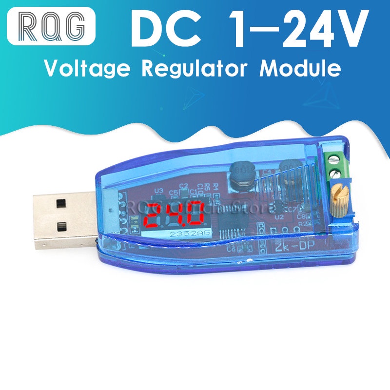 LED DC 5V to 1 24V Adjustable Potentiometer USB Step Up/Down Buck Boost ...