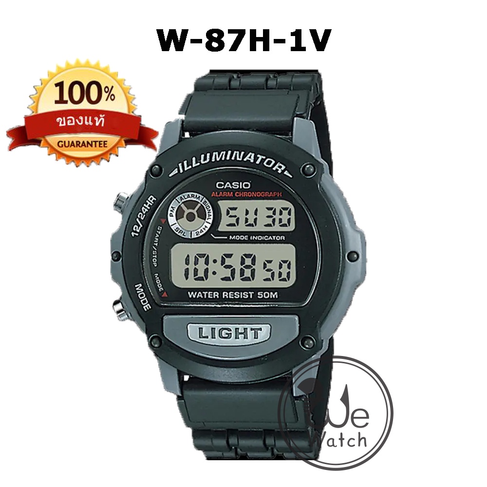 CASIO ของแท้ 100% รุ่น W-87H-1V นาฬิกาสายยาง ทรงคลาสสิค วินเทจ กล่องและ ...