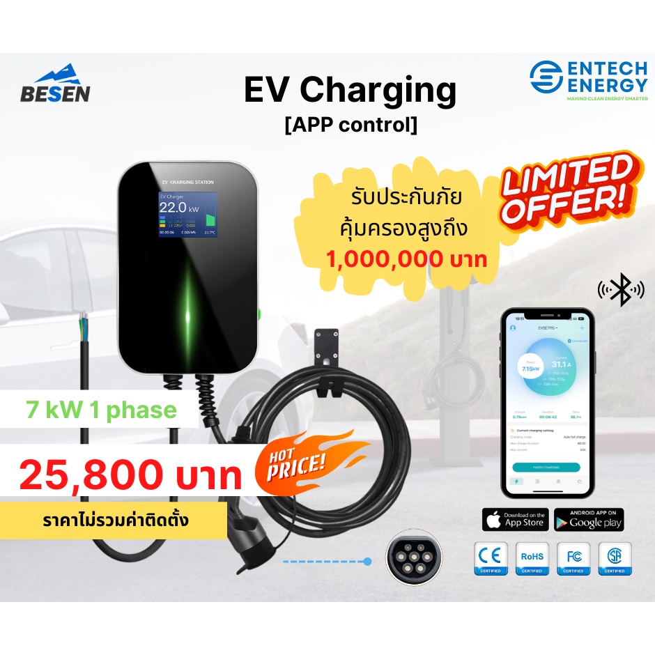 BESEN EV Charger Wallbox : BS20-APP (7.2/22 kW) | Shopee Thailand