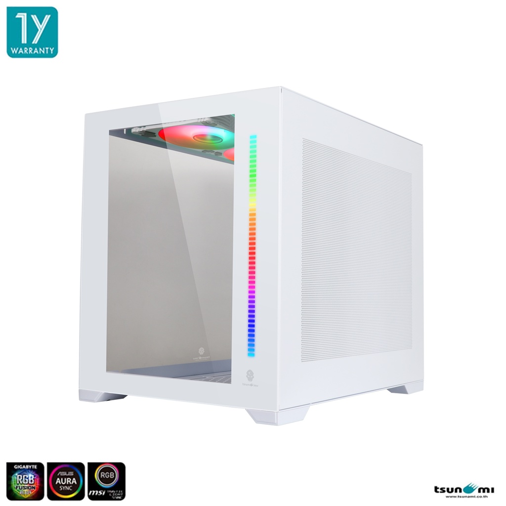 เคสคอมพิวเตอร์ Tsunami Vision IV Panorama ARGB Tempered Glass ATX ...