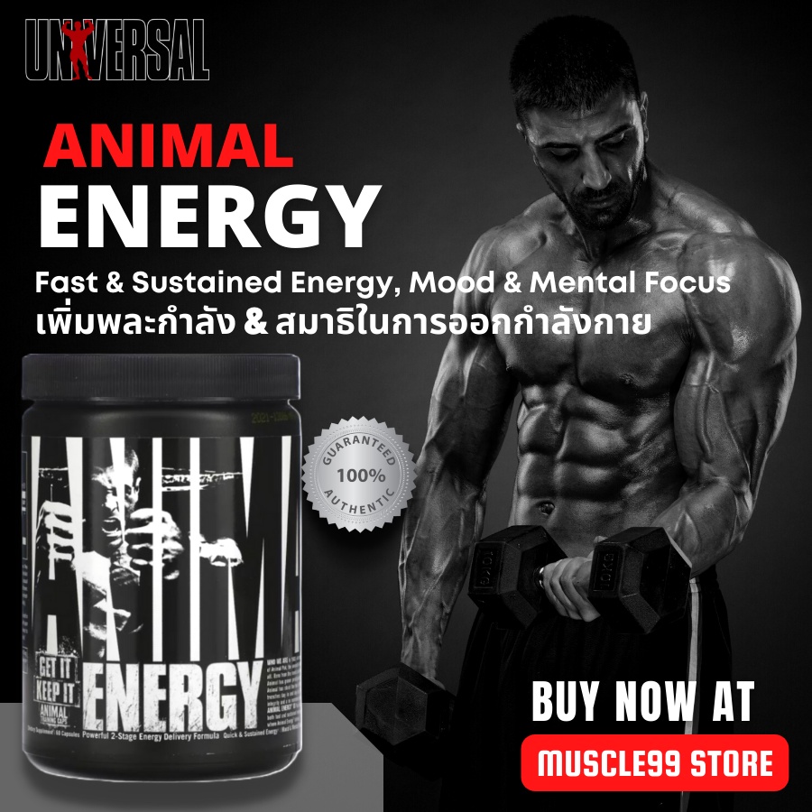 UNIVERSAL NUTRITION Animal Energy เพิ่มแรงก่อนออกกำลังกาย(60 แคปซูล)(มี ...