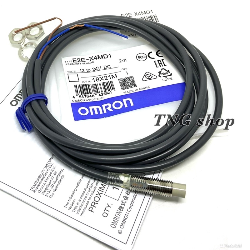 E2E-X4MD1 sensor เซ็นเซอร์ proximity ชนิด NO. 2สาย เส้นผ่าศูนย์กลาง 8 มิล ไฟเลี้ยง12-24VDC omron ...