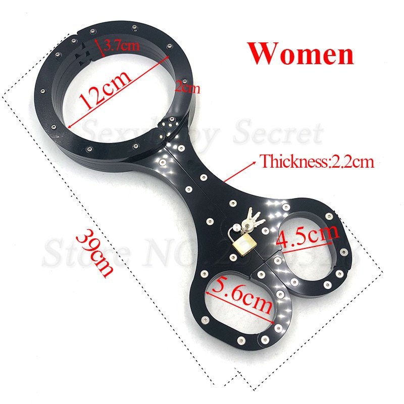 ใหม่เครื่องรางทาส Restraints อุปกรณ์ Chastity คอ Handcuffs ล็อค เกม