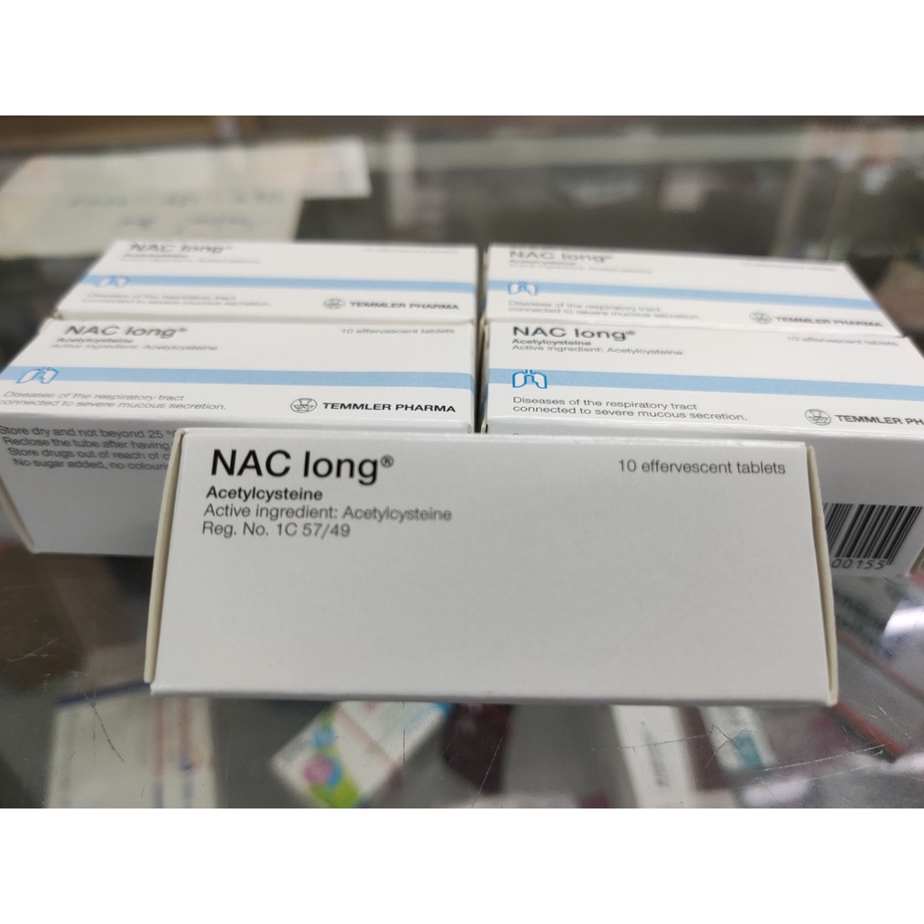 ***พร้อมส่ง*** NAC long แนค ลอง เม็ดฟู่ละลายเสมหะ 600mg บรรจุ 10 เม็ด ...