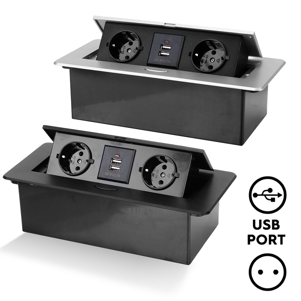 2 3 EU Concealed Countertop Socket Desk Retractable with USB Charging ...