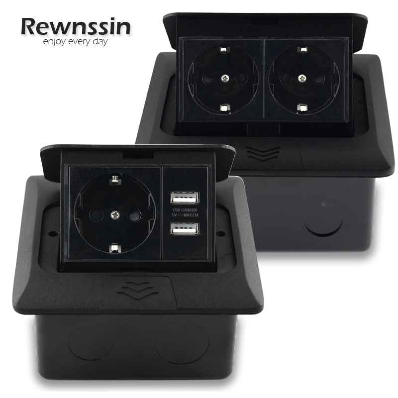 Hidden Ground Plug Socket,aluminum Alloy Power Mortise Sockets With Usb ...