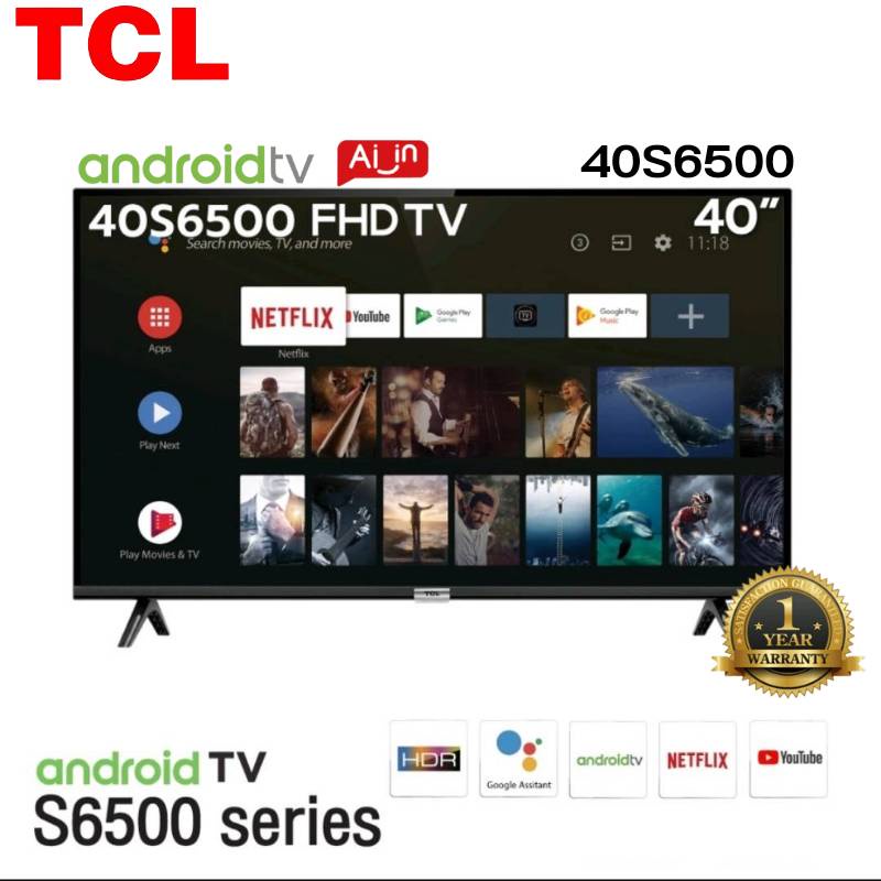 TCL ANDROID TV FULL HD สมาร์ททีวี 40 นิ้ว LED Wifi 1080P Android TV ...