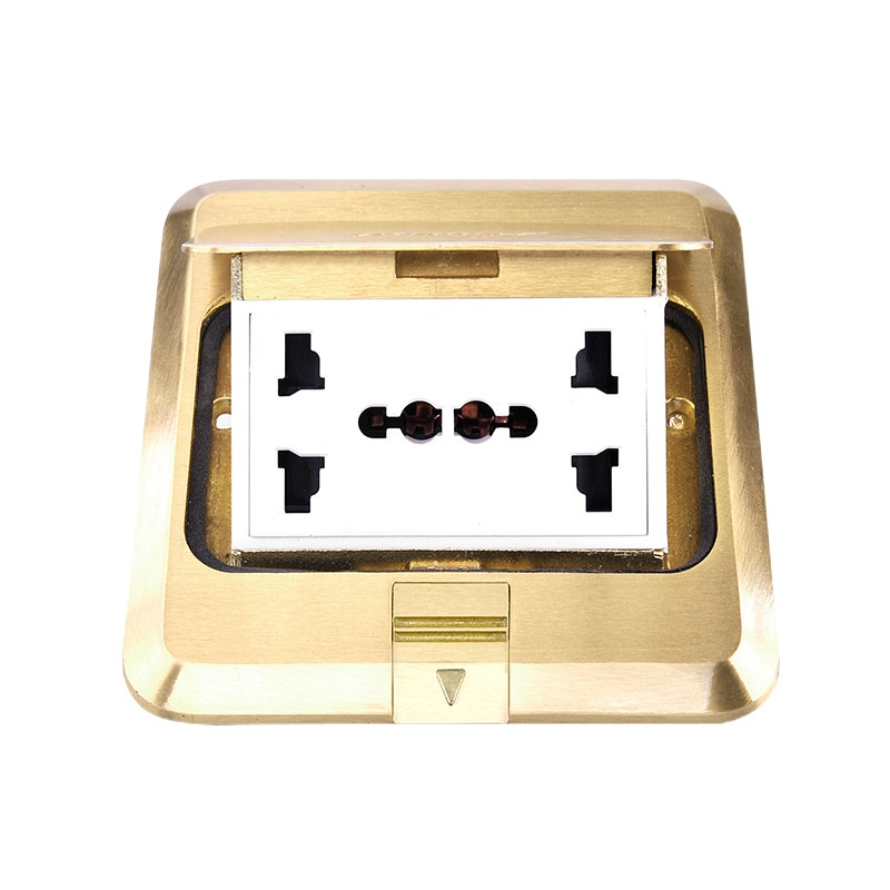 All copper and gold slow pop-up floor socket 16A Russian and Spanish ...