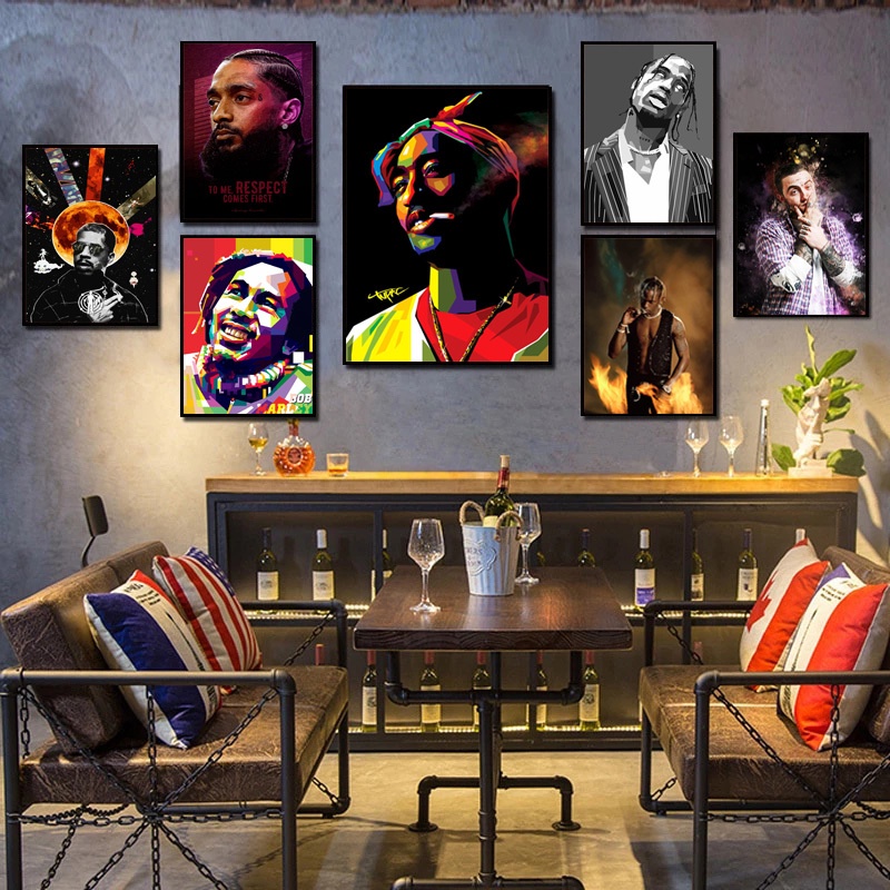 Graffiti Tupac Abstract Pop Art Singer Hip Hop Portrait Poster 2Pac ...