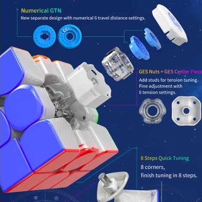 GAN 12 Maglev UV Coated, 3x3 Speed Cube Stickerless Magic