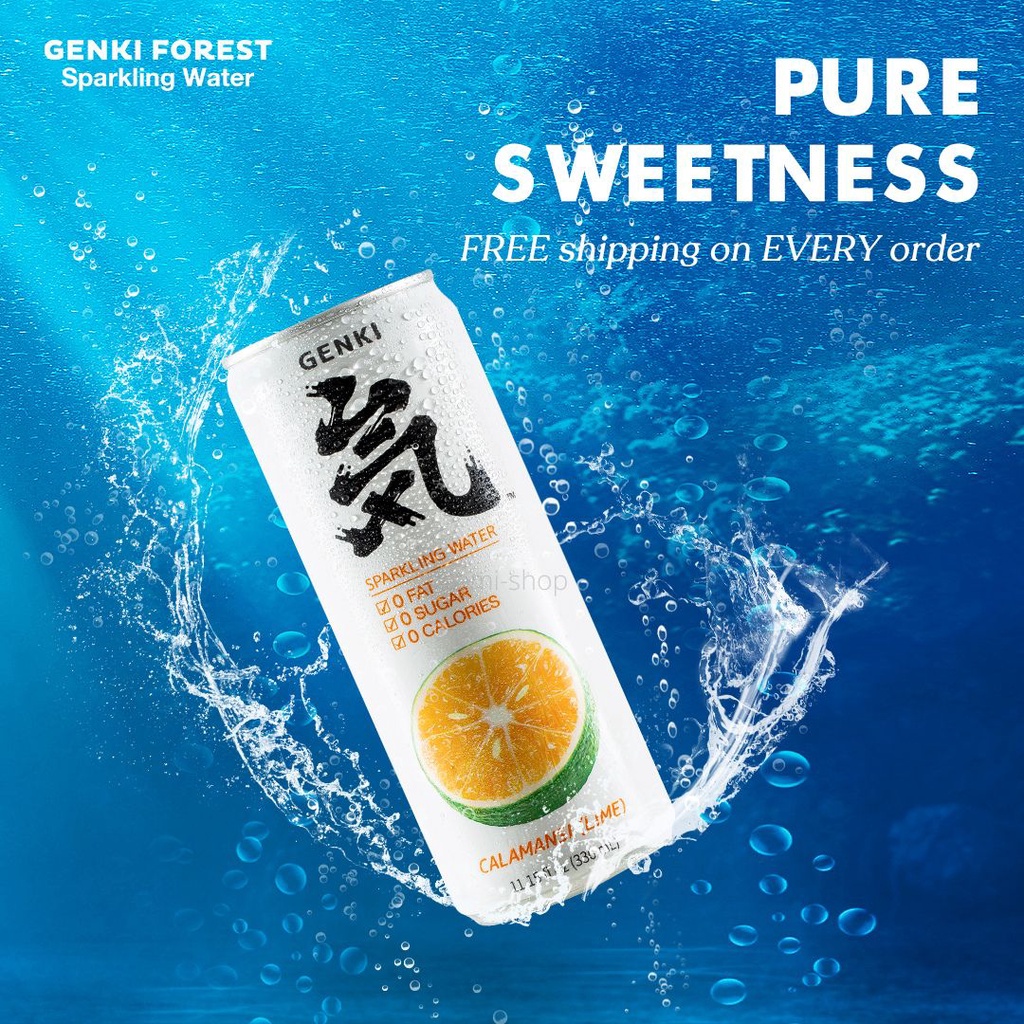 ยกลัง8-24กระป๋องโซดากลิ่นผลไม้Genki Forest Sparkling waterมีหลายรสชาติ ...