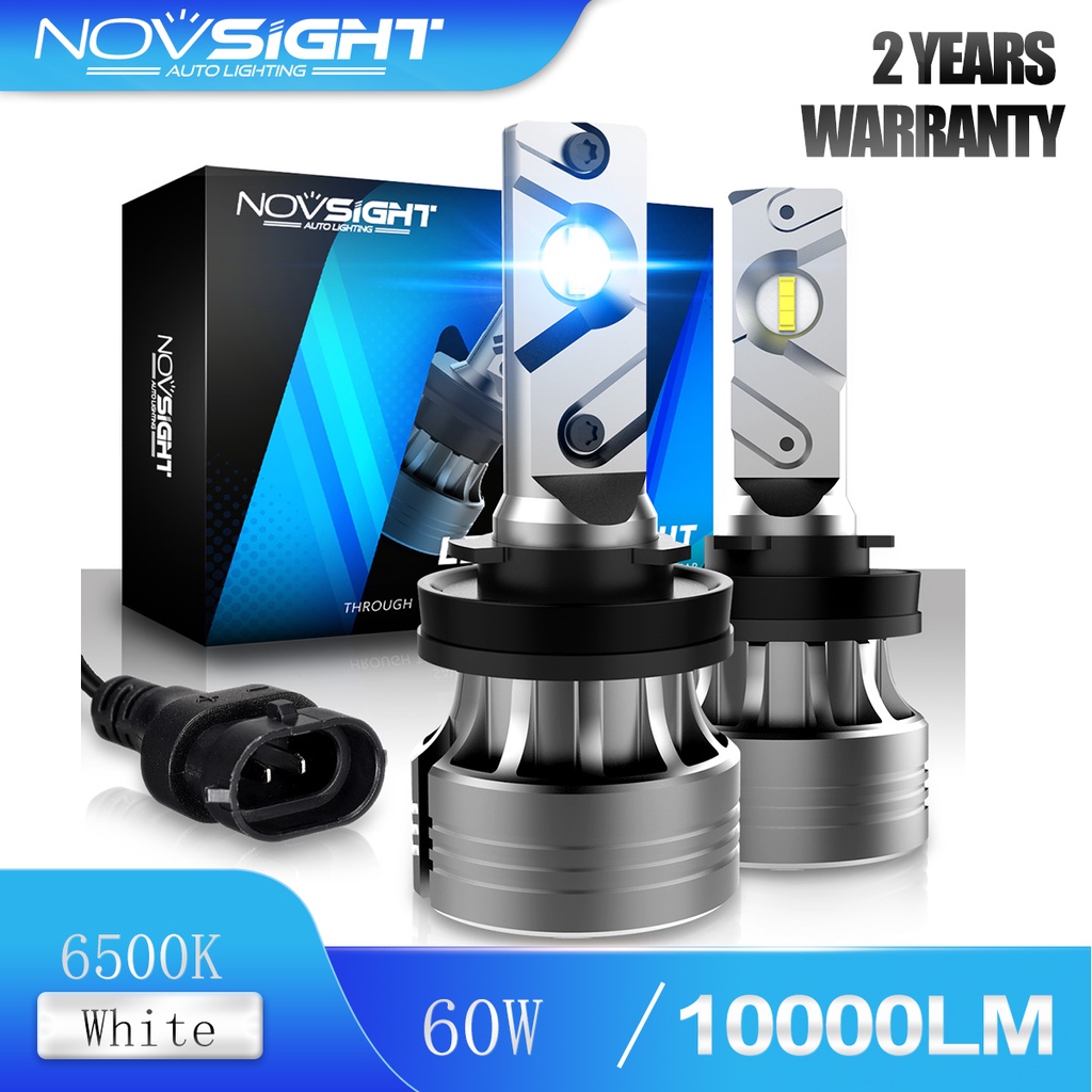 Novsight 9005 9006 HB3 HB4 H11 H4 H7 หลอดไฟ Led N55 ควบคุมอุณหภูมิอัจฉริยะ 60W 6500K 10000LM ...