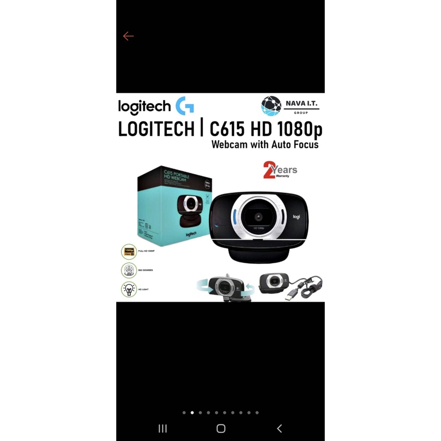 [มือสอง] Logitech C615 HD 1080p Webcam with Auto Focus (กล้องแวบแคมแบบ ...