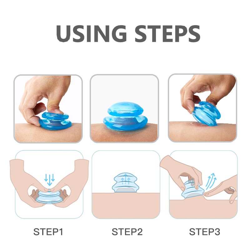 ถ้วยความร้อน Silicone Massage Cups Masajeador Vacuum Suction Cup Set ...