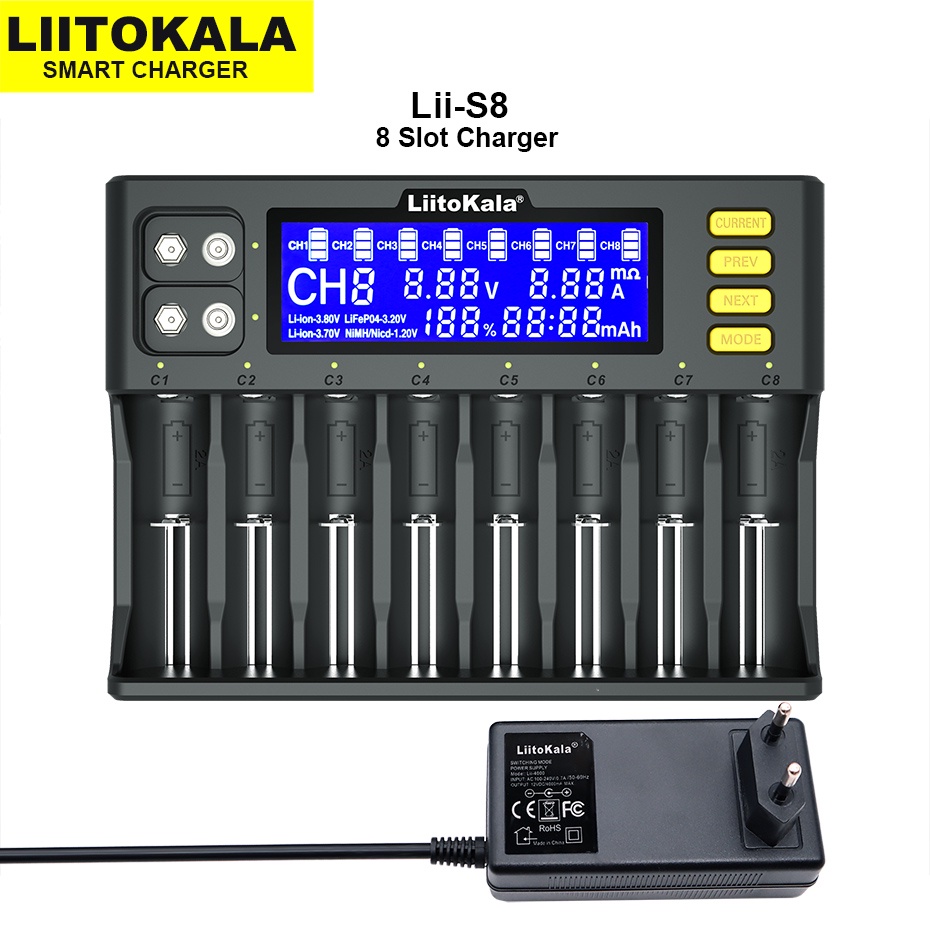Liitokala Lii-500 Lii-PD4 Lii-500S Lii-S8 Lii-600 LCD 3.7V 18650 18350 ...