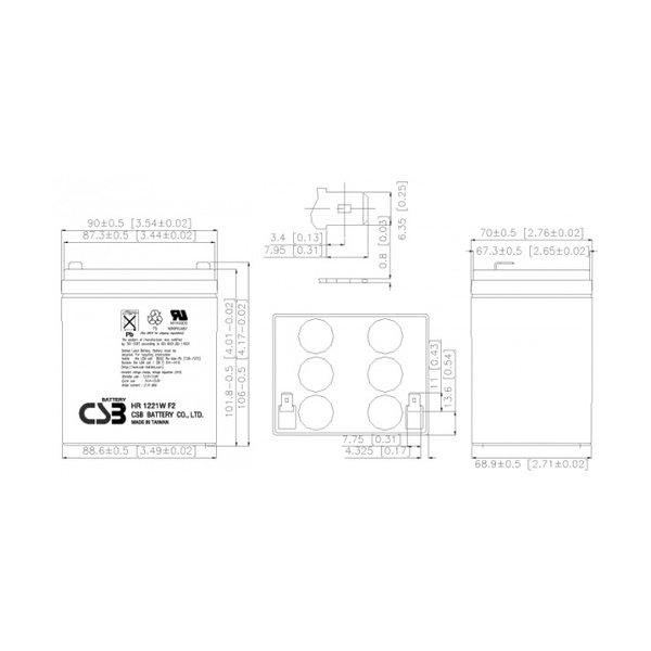 csb battery รุ่น hr 1221w f2 12V 5Ah แบตไฟสำรอง ประกัน 1-2 ปี ขอใบเสนอ ...