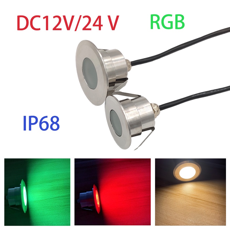 Led light lamp 3W RGB Recessed Outdoor light 12V 24V IP68 Waterdichte ...