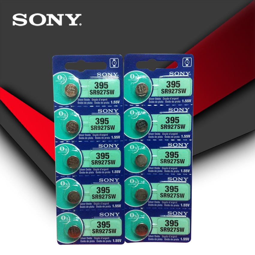 10pc Sony 100 al 395 SR927SW 399 SR927W LR927 AG7 1.55V Watch Battery ...