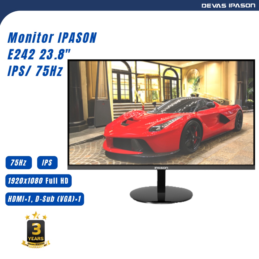 IPASON Monitor รุ่น E3025W-M 29.5 200Hz รับประกัน 3 ปี โดย Devas IPASON - devasipason - ThaiPick