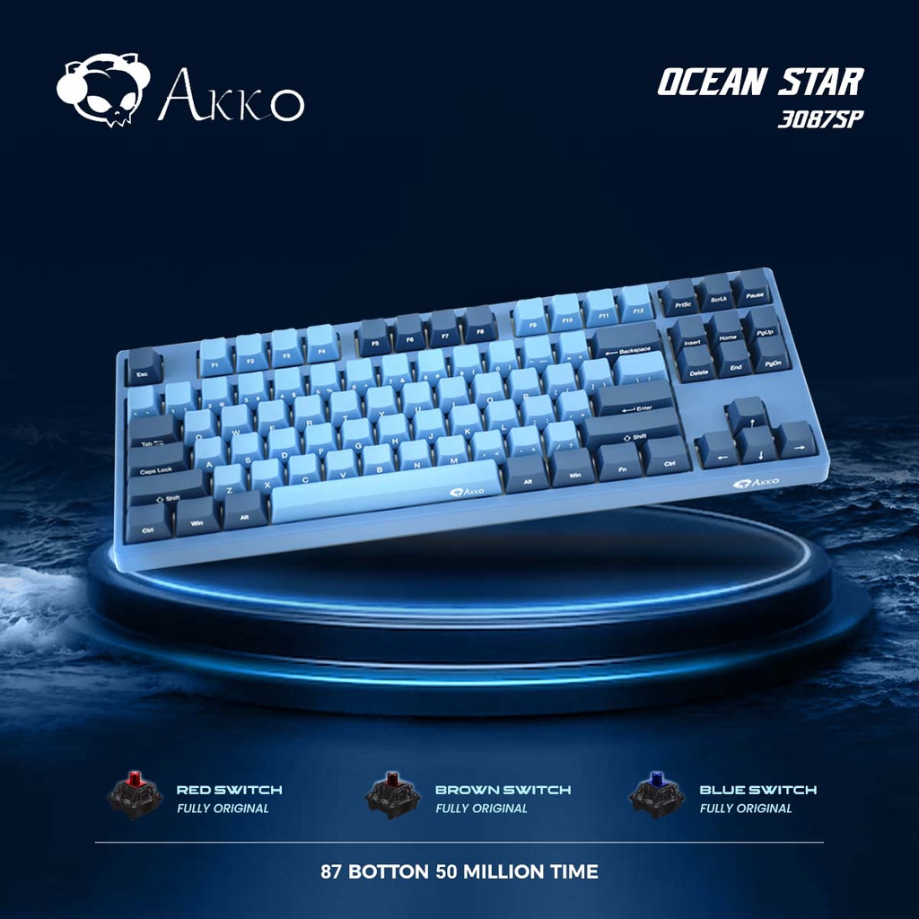 AKKO คีย์บอร์ดเกมมิ่ง รุ่น 3087sp แป้นพิมพ์ภาษาอังกฤษ พร้อมคีย์แคปภาษา ...