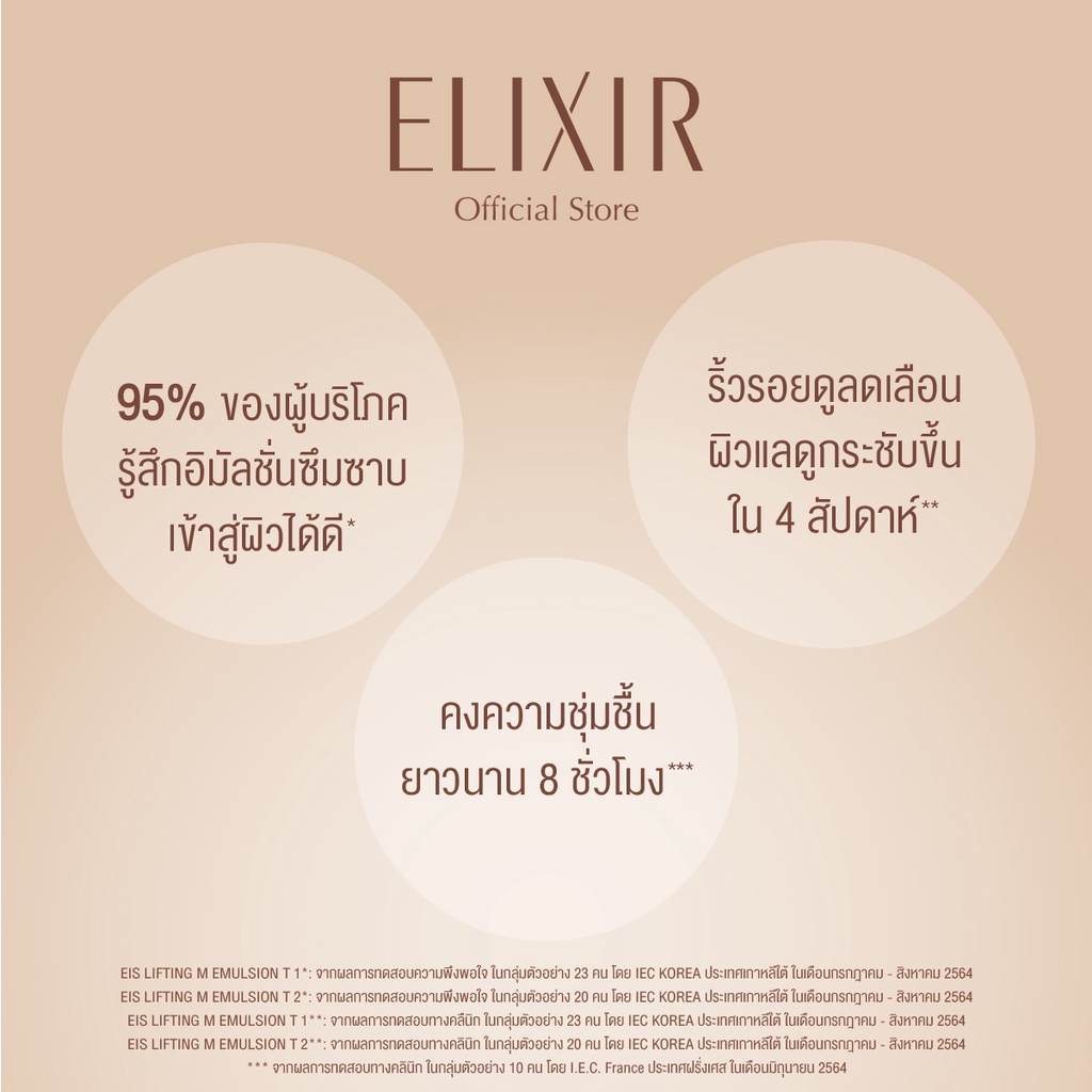 Elixir อิลิคเซอร์ ลิฟติ้ง มอยส์เจอร์ อิมัลชั่น 1 ผิวผสม-มัน 130มล. (อิมัลชั่นฟื้นผิวกระชับ ชุ่ม ...