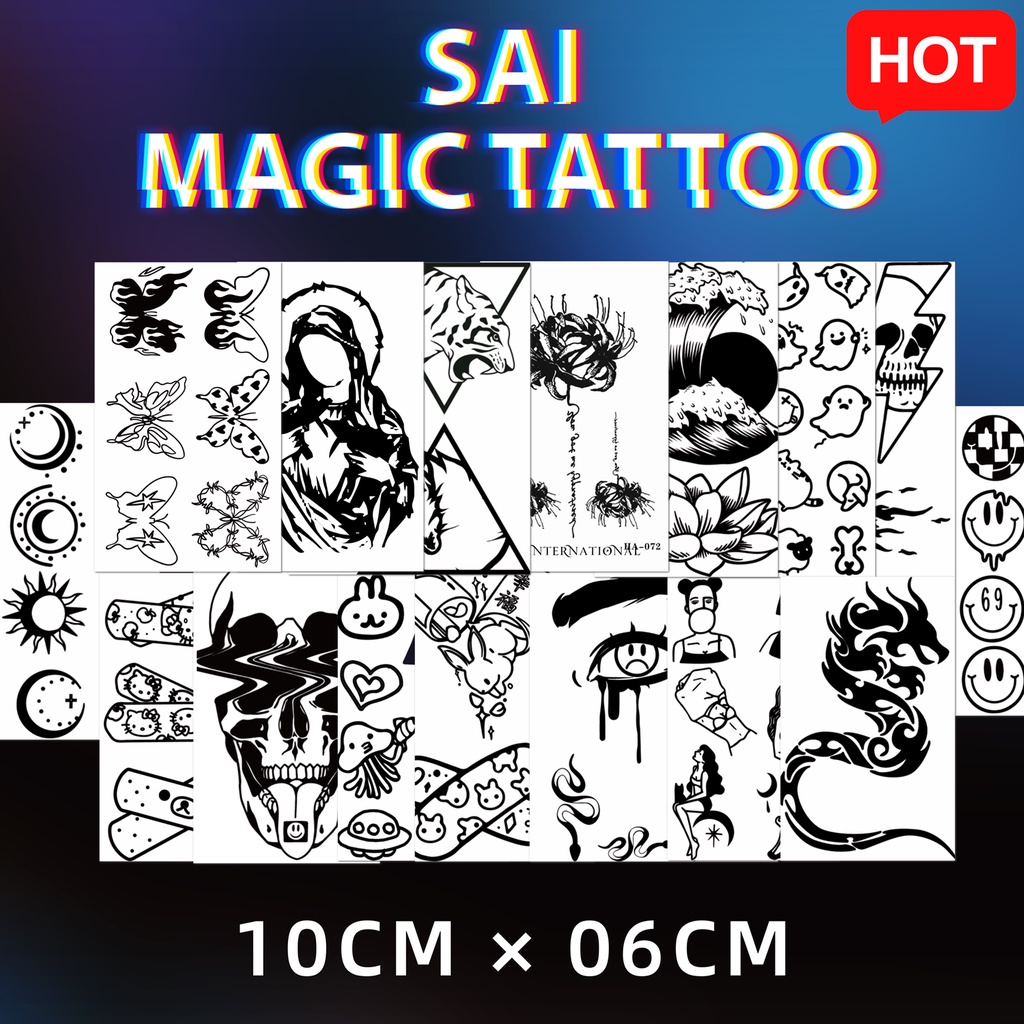 SAI MAGIC TATTOO Lasts To 2 Weeks Tattoo Sticker Waterproof Long ...