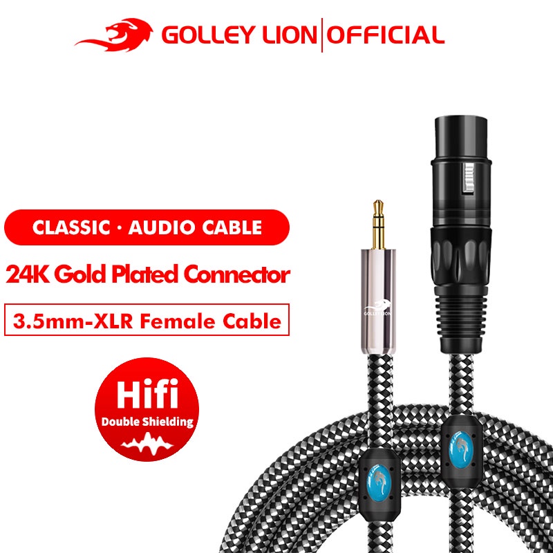Golley LION สายเคเบิลแจ็คไมโครโฟน ตัวเมีย เป็น XLR 18 นิ้ว 3.5 มม. สีขาว ฟ้า แดง - golleylion.th ...