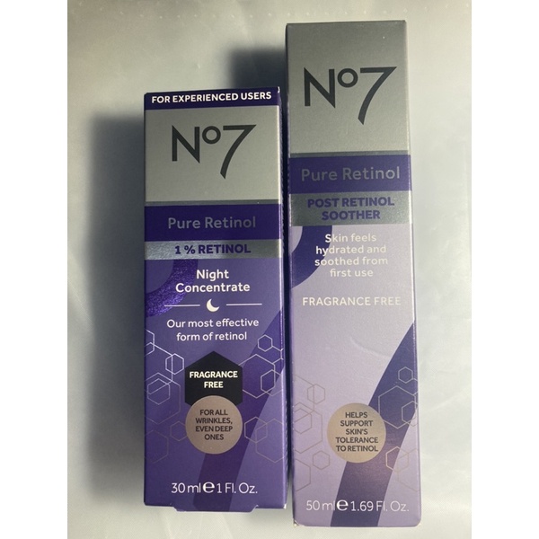 No7 pure retinol post retinal soother 50ml & No7 pure retinol 1% ...
