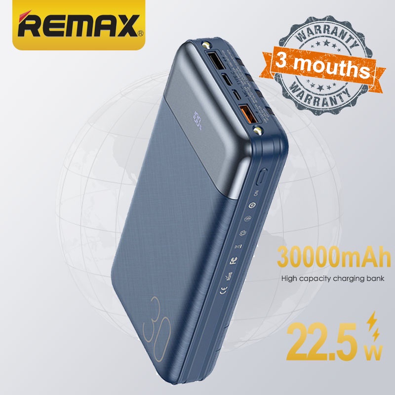 Remax 30000mAh Powerbank 22.5W PD+QC fast charging 6 Power Bank with ...