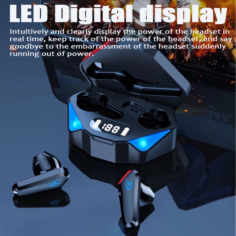 X15 TWS ชุดหูฟังบลูทูธไร้สาย จอแสดงผล LED พร้อมไมโครโฟน สําหรับ Android ...