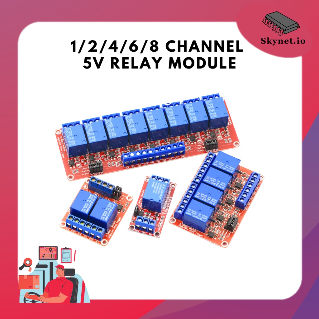 5V 1/2/4/6/8 Channel 5V Relay Module Optocoupler Isolation Support Hgh and Low Level Trigger ...