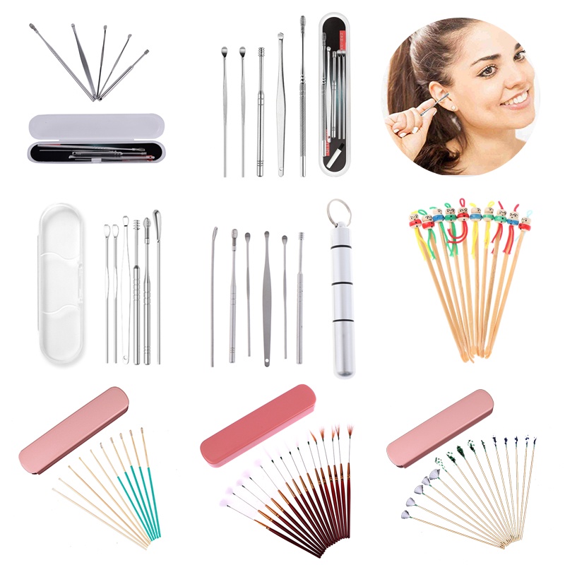 1 set Ear Wax Cleaner Removal Tool Earpick Sticks Earwax Remover Sulfur ...