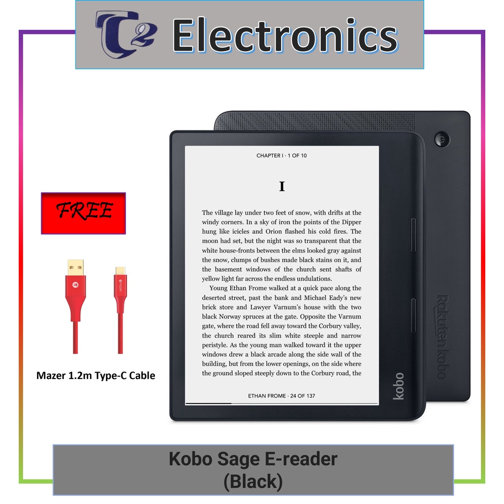 [eReader] Kobo Sage **Free 1.2m Type-C Cable** - 8" HD Flush E Ink Carta display with ...
