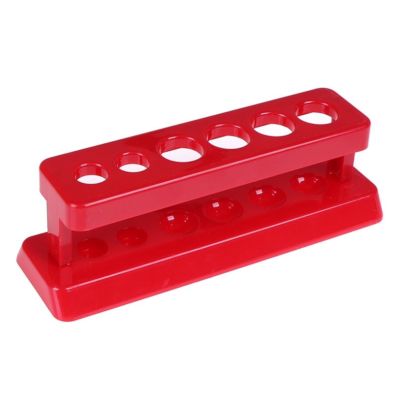 6 Holes Red Plastic Test Tube Rack Holder Support Burette Stand ...
