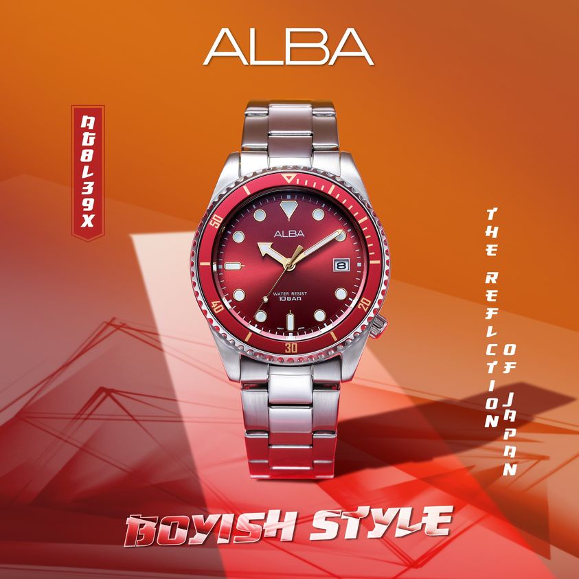 นาฬิกา ALBA ACTIVE รุ่น AG8L39X1 AG8L39X AG8L39 boy size แดงทอง - watch ...