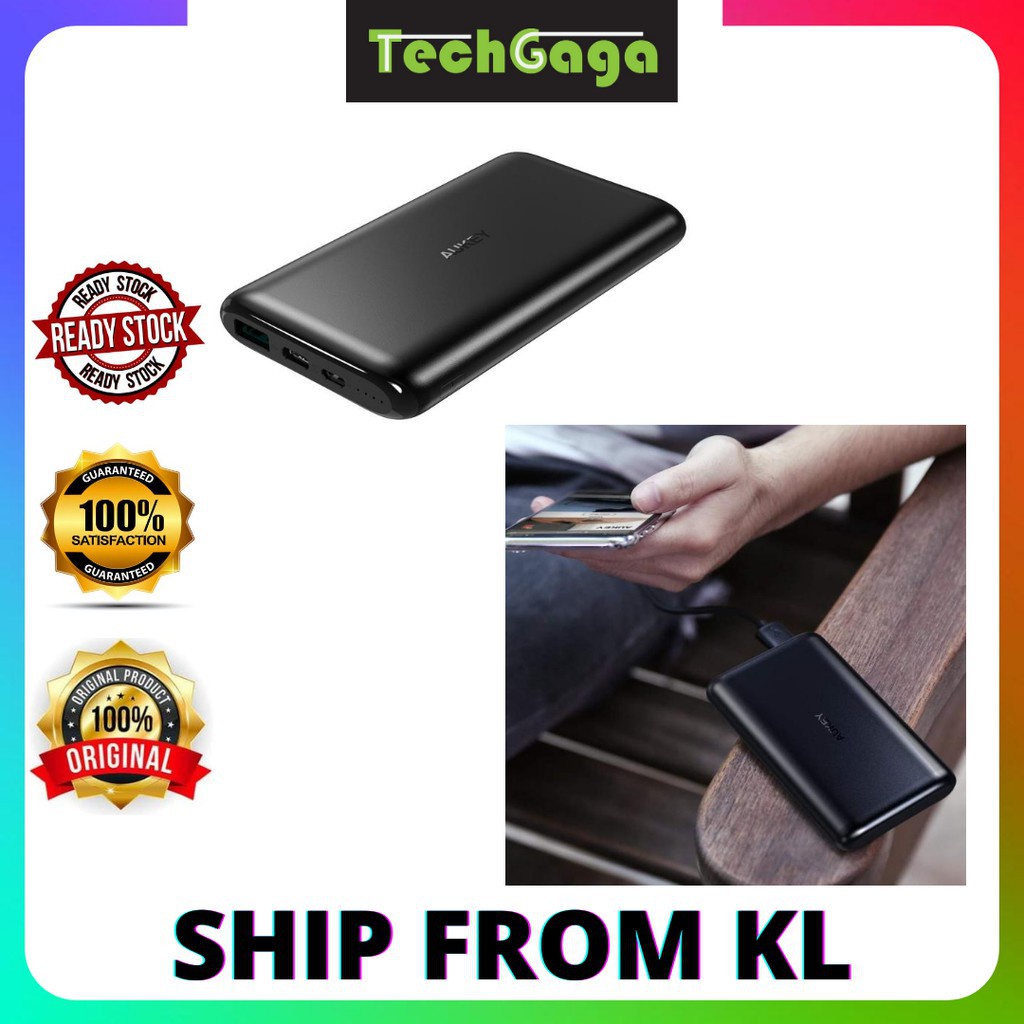 []Genuine Aukey PB-XN10 10000mA USB C Dual Output Powerbank P | Shopee ...