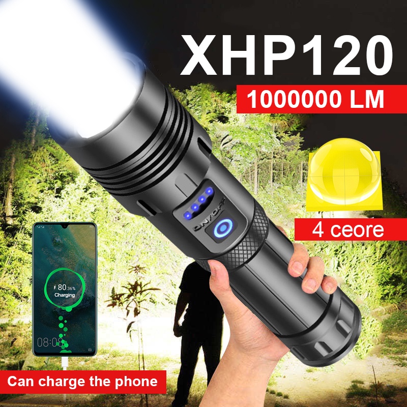 New generation XHP120 Most Powerful Led Flashlight 18650 High Power ...