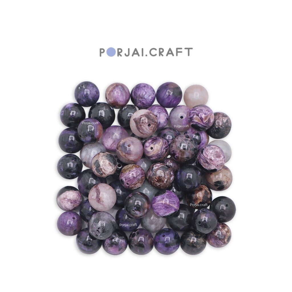 Charoite beads ลูกปัดชารอยต์ 13mm | Shopee Thailand