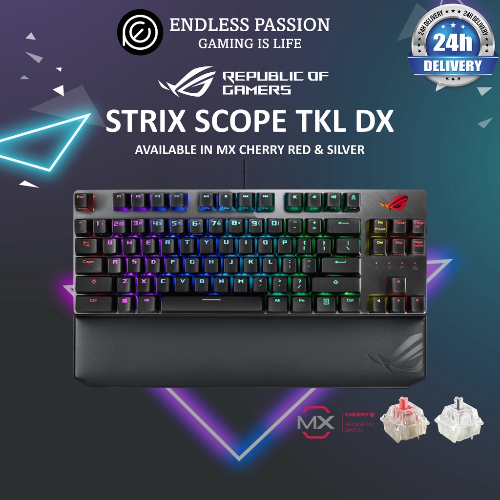 ASUS ROG Strix Scope TKL Deluxe wired mechanical RGB gaming keyboard ...