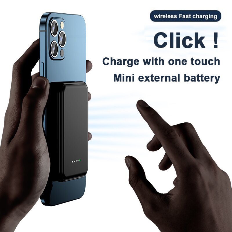 2022 10000mAh NEW Mini Model Magnetic Wireless Power Bank Mobile Phone Charger For iphone13 12 ...