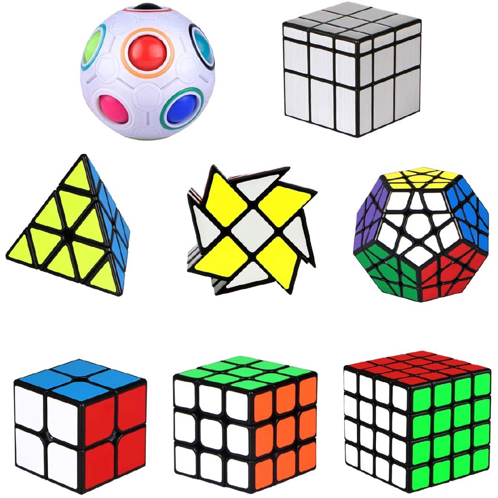 Speed Cube Set 8 Pack, cube set,2x2 3x3 4x4 Megaminx Mirror Windmill ...
