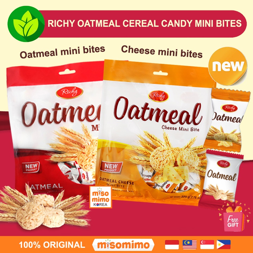 2022*hot*[READY] Richy Oatmeal Cereal Candy Mini Bites 250 gm + FREE ...