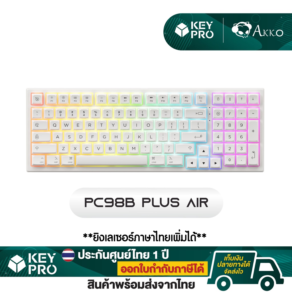 คีย์บอร์ด Akko PC98B Plus Air RGB Hotswap 98% Wireless 2.4G Bluetooth ...