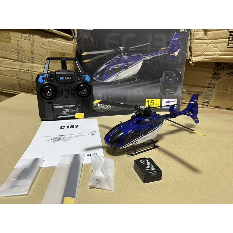เฮลิคอปเตอร์บังคับวิทยุC187 HELICOPTER 4CH 2.4GHz รีโมท6AXIS แบตเตอรี่ชาร์จอุปกรณ์พร้อมเล่น ...