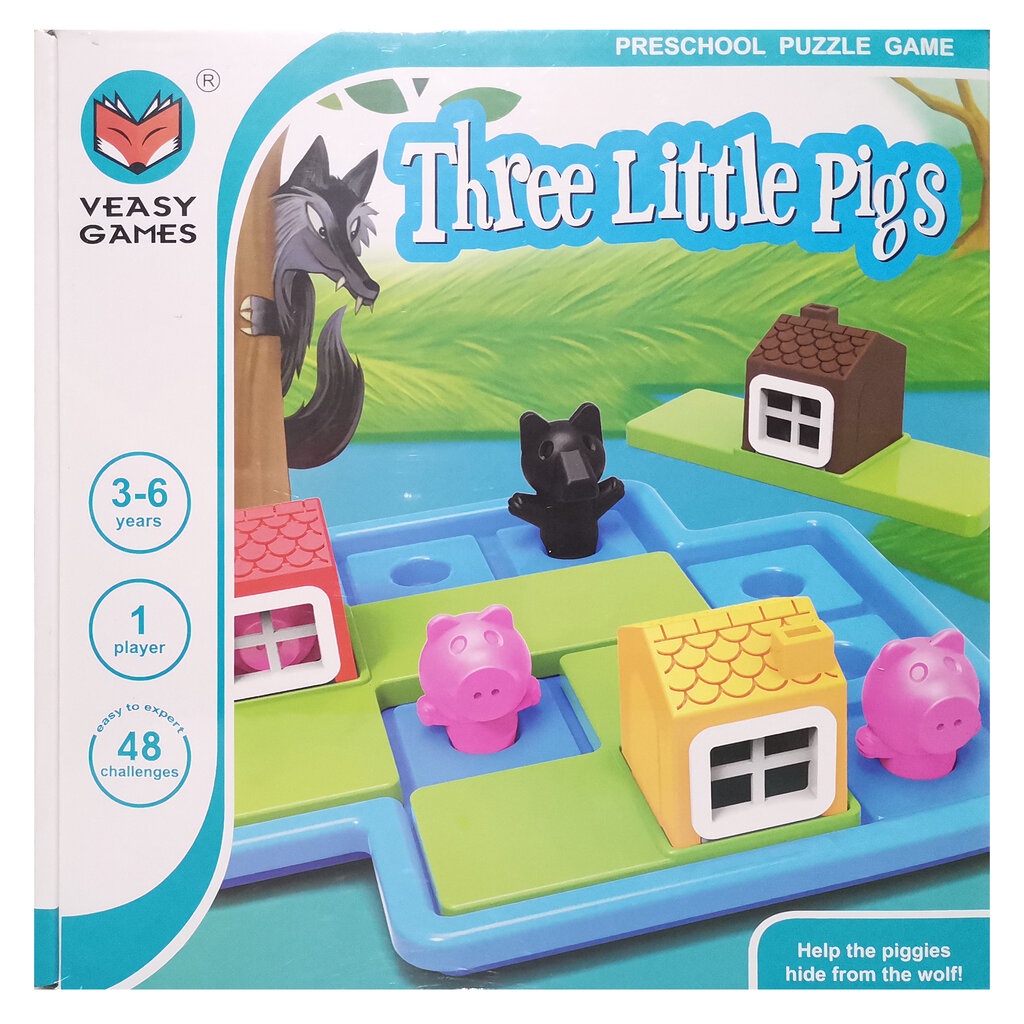 Game Puzzle Three Little Pigs Piggies Creative Pattern Logic Brain Education Toy เกมลูกหมูสามตัว ...